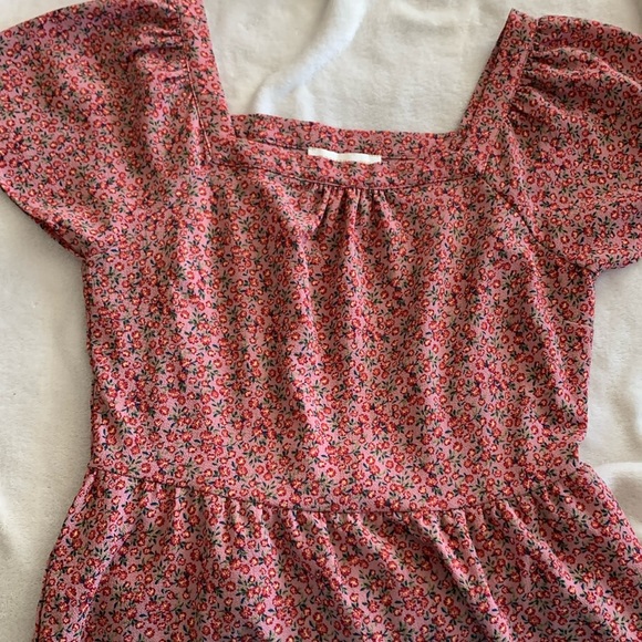 Monteau | Dresses | Monteau Pink Floral Midi Dress Womens Large | Poshmark
